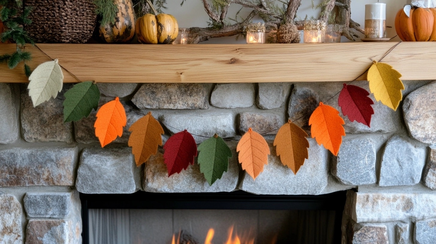 Felt Leaf Garland: A Touch of Nature Indoors - The Painted Hinge