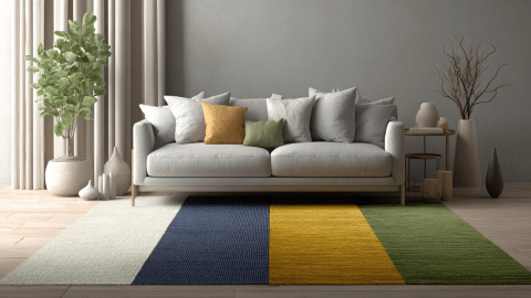 Find What Color Rug Goes with A Light Grey Couch - The Painted Hinge