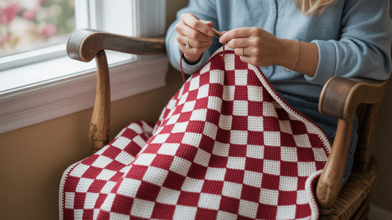 Gingham Crochet Blanket Patterns to Try Today - The Painted Hinge
