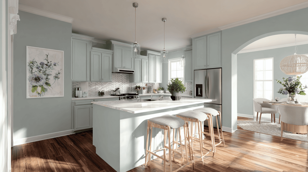 Sherwin-Williams Rain Paint Color: Real Room Photos - The Painted Hinge