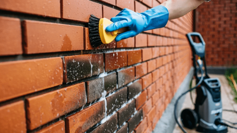 Step-By-Step Tutorial on Whitewash Brick House with Ideas - The Painted ...