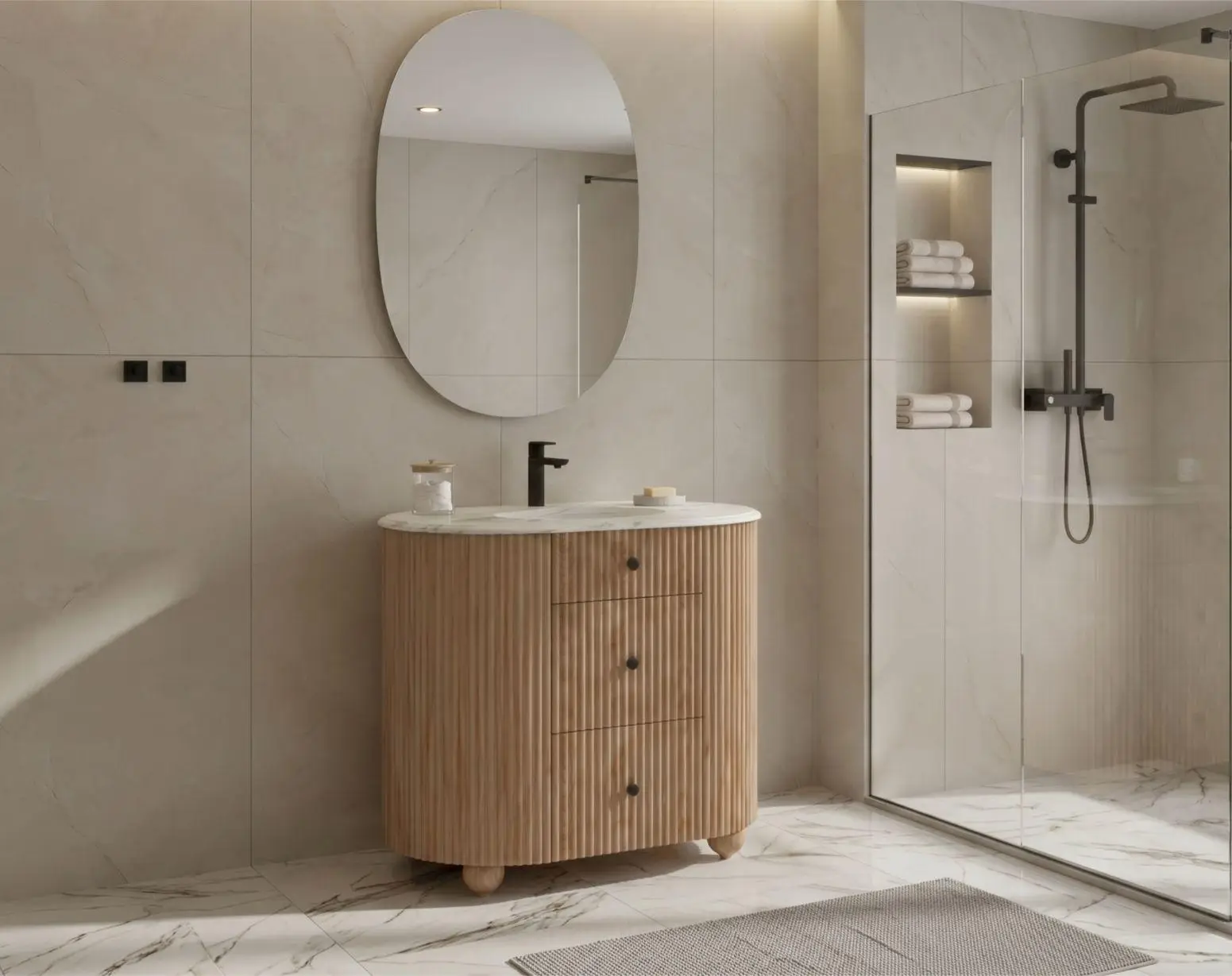 7 Bathroom Inspirations That Pair Vanity Units and Tiles Perfectly